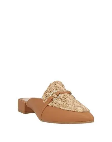 NILA & NILA Embellished Textile Mules - Beige