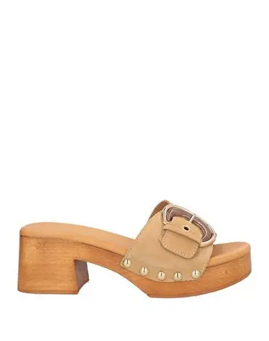 NILA & NILA Leather Slide Sandals - Camel
