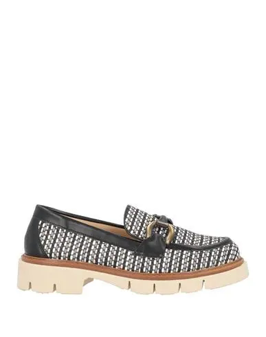 NILA & NILA Embellished Raffia Loafers - Black