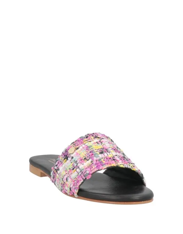 NILA & NILA Multicolor Tweed Slide Sandals