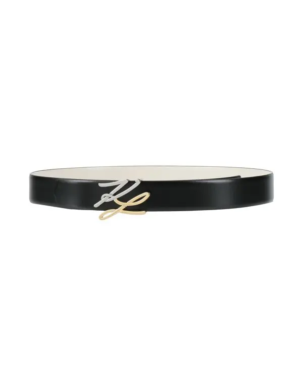 Karl Lagerfeld K/autograph Reversible Belt In Cow Leather - Black