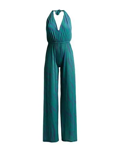 FISICO Zebra-print Halterneck Jumpsuit - Green