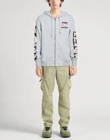 True Religion Cotton & Polyester Zip-up Hoodie With Graphic Detail - Grey