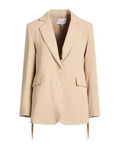 KAOS Single-breasted Blazer With Fringes - Beige