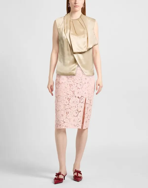 LANVIN Sleeveless Satin Top With Draped Detail