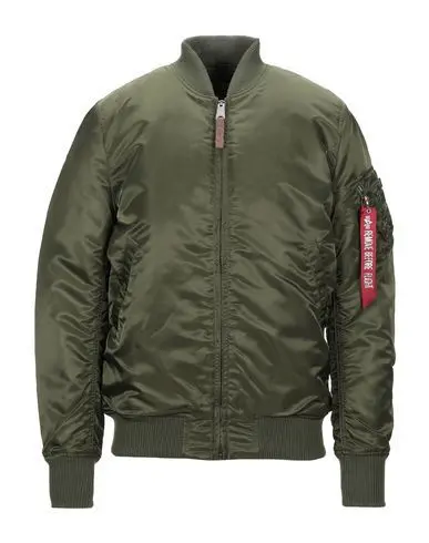 Alpha Industries Jacket With Leather Trims - Green