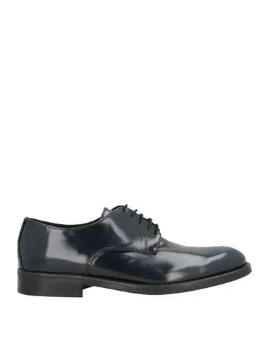 BRUNO VERRI Lace-up Glossed-leather Derby Shoes - Blue