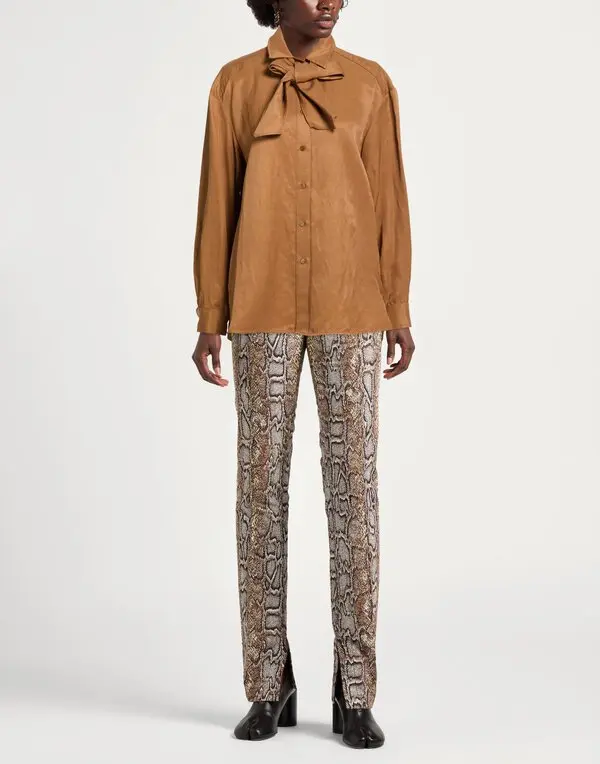 KAOS Viscose And Linen Blend Shirt With Bow Detail