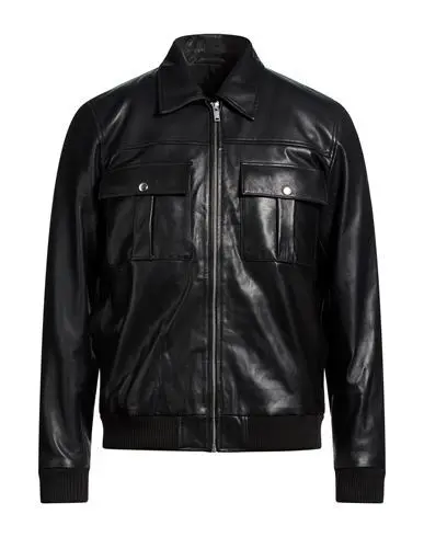 Bolongaro Trevor Leather Bomber Jacket - Black
