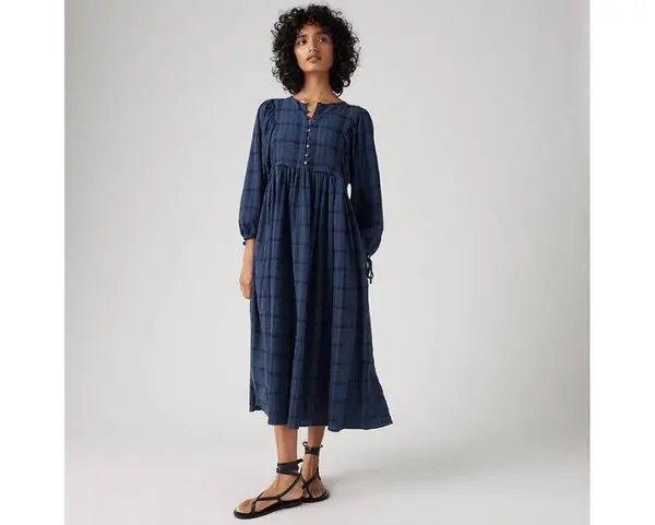 LEVI'S Marla Airy Maxi Dress - Lauren Plaid Navy Blazer