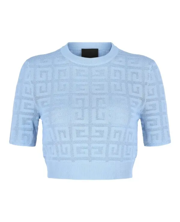SLOWEAR 4g Monogram Crop Sweater - Blue