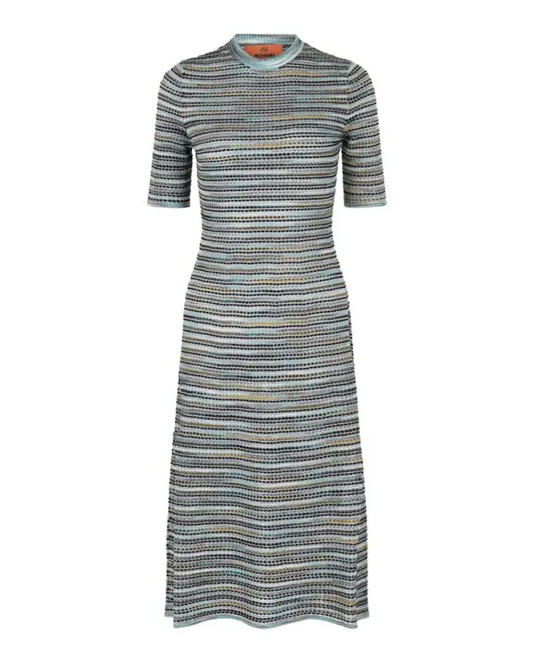 Missoni Striped Crochet Midi Dress - Blue