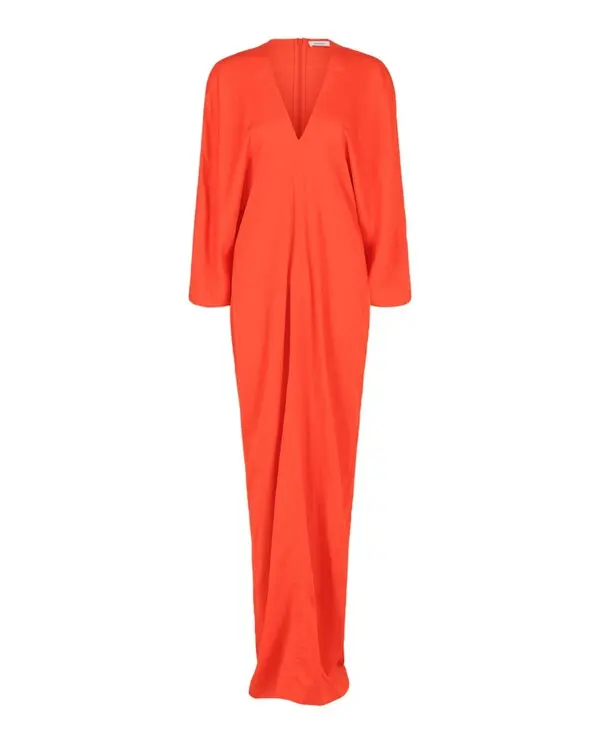 FERRAGAMO V-neck Maxi Dress - Orange Blue