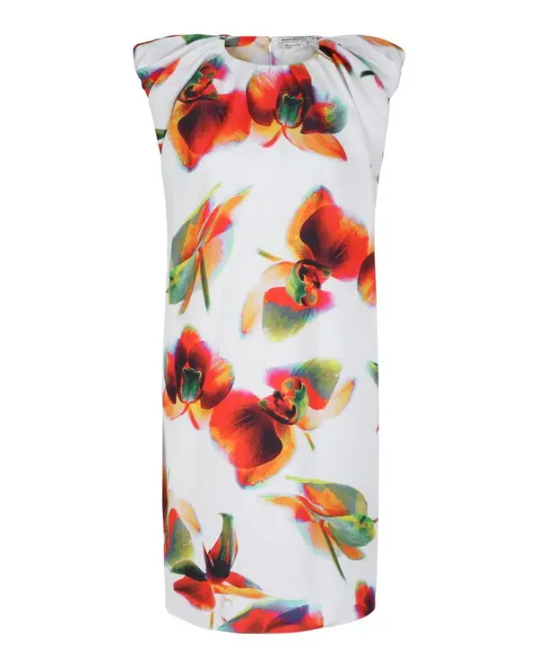 Brioni Floral Pleated Mini Dress - Optical White