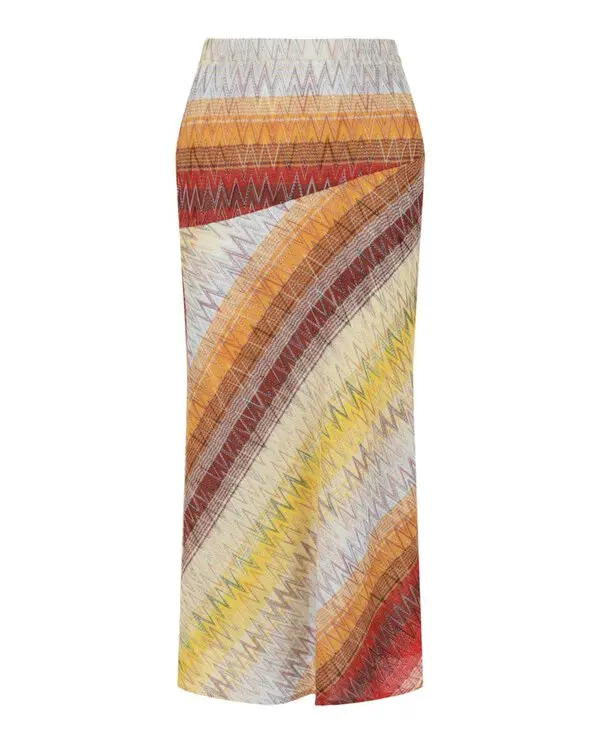 Missoni Chevron Print Midi Skirt - Yellow