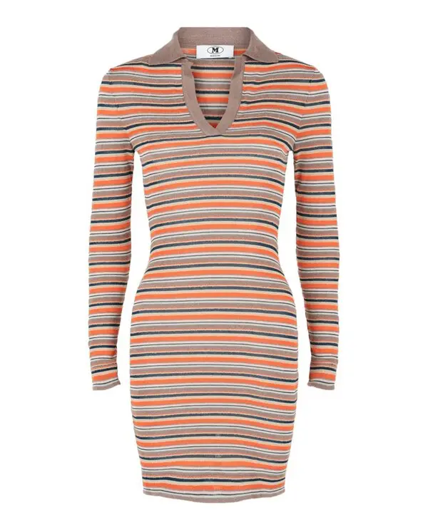 Missoni Striped Polo Mini Dress - Multi Orange Blue Pink Beige Stripes