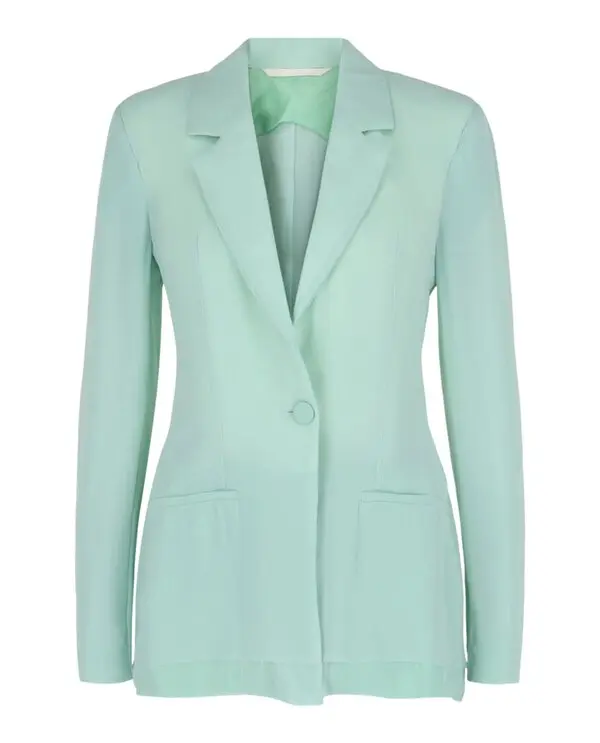 Alexander McQueen Single-breasted Sheer Silk Blazer - Green Mint
