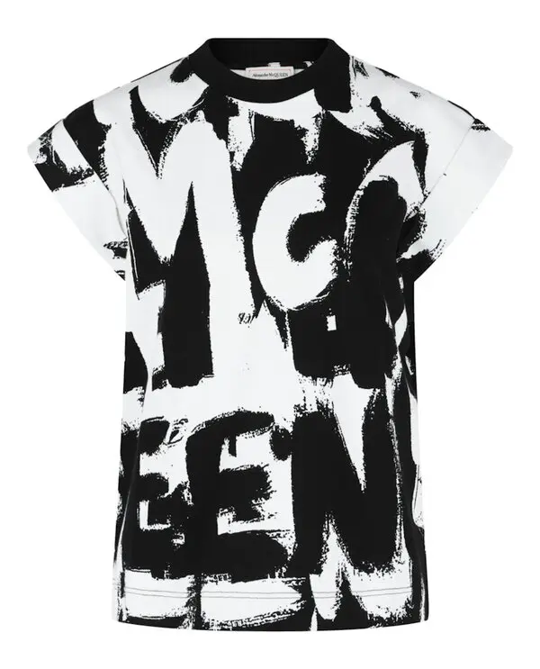 Brioni Graffiti Print T-shirt - White Black