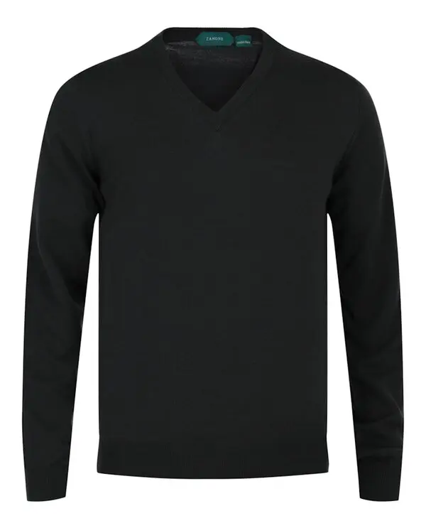 Givenchy Zanone V-neck Wool Blend Sweater - Black