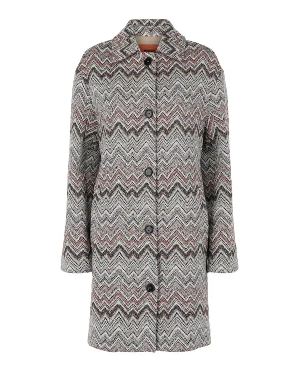 Missoni Tweed Chevron-pattern Coat - Multi Chevron