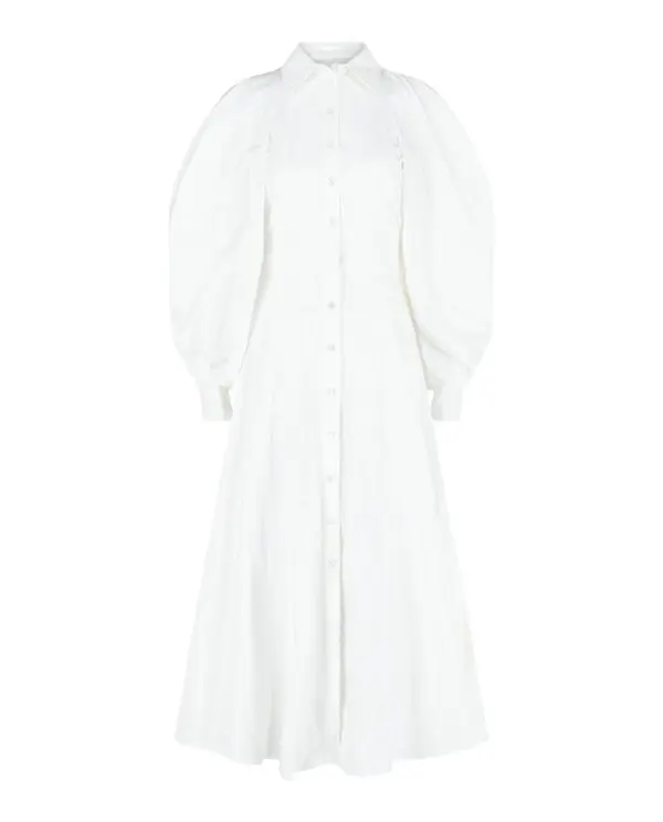 Alexander McQueen Cold-shoulder Cotton Midi Dress - Optical White