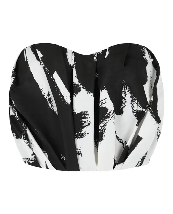 Brioni Graffiti Bustier Top - Black White