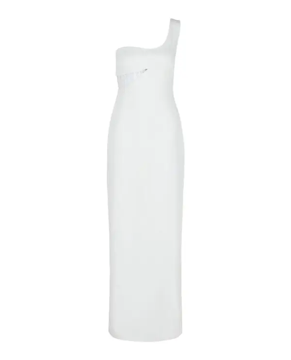 Balenciaga One-shoulder Cutout Gown - Off White