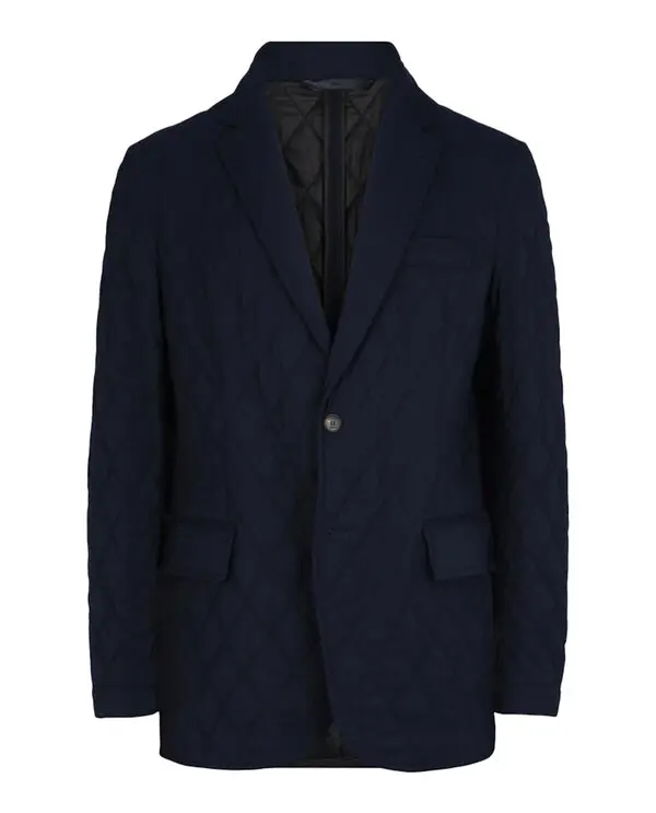 Givenchy Singlebreasted Quilted Blazer - Navy Blue