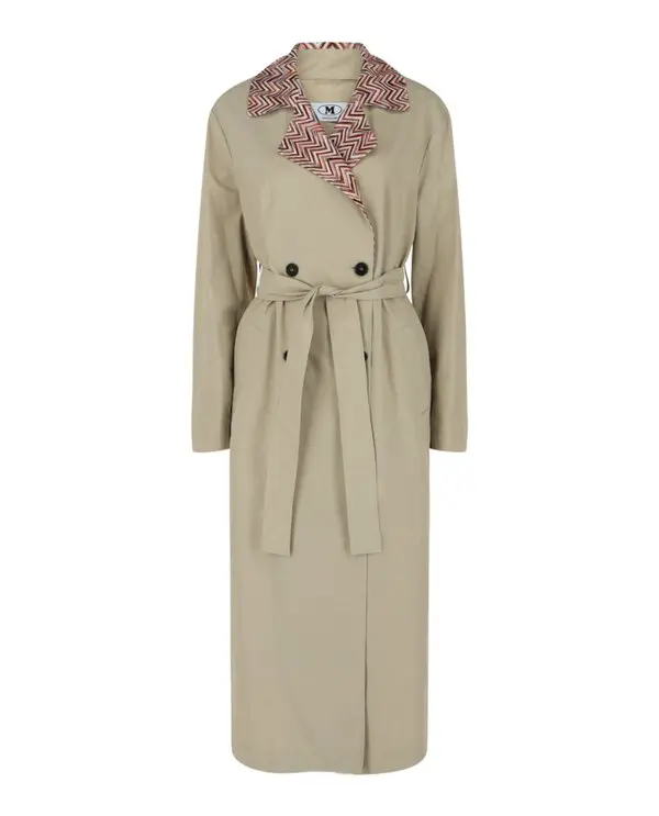 Brioni Double Breasted Chevron Trench Coat - Beige