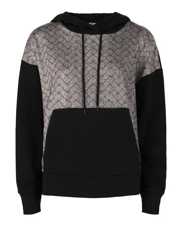 Missoni Metallic Wavy Print Hoodie - Black Print Copper & Silver