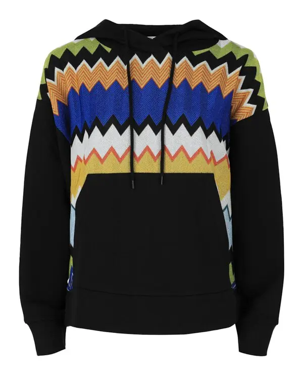 Missoni Metallic Chevron Hoodie - Black Print