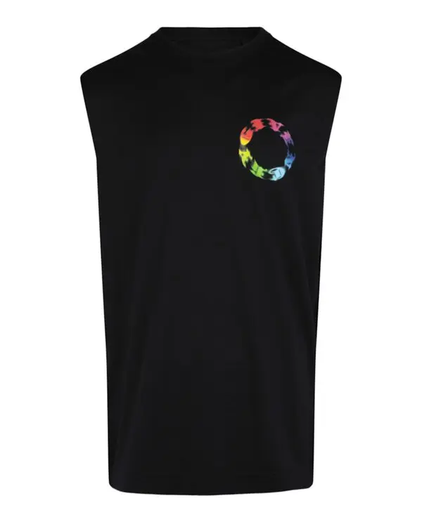 SLOWEAR Logo Circle Print Slimfit T-shirt - Black