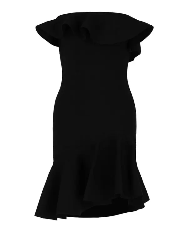 Missoni Asymmetric Ruffled Strapless Dress - Black