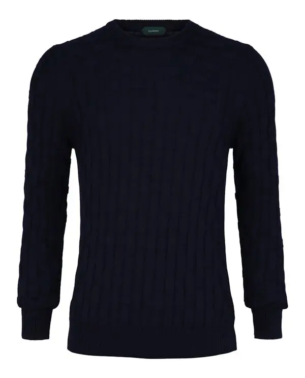 Givenchy Zanone Slim-fit Knit Sweater - Navy Blue