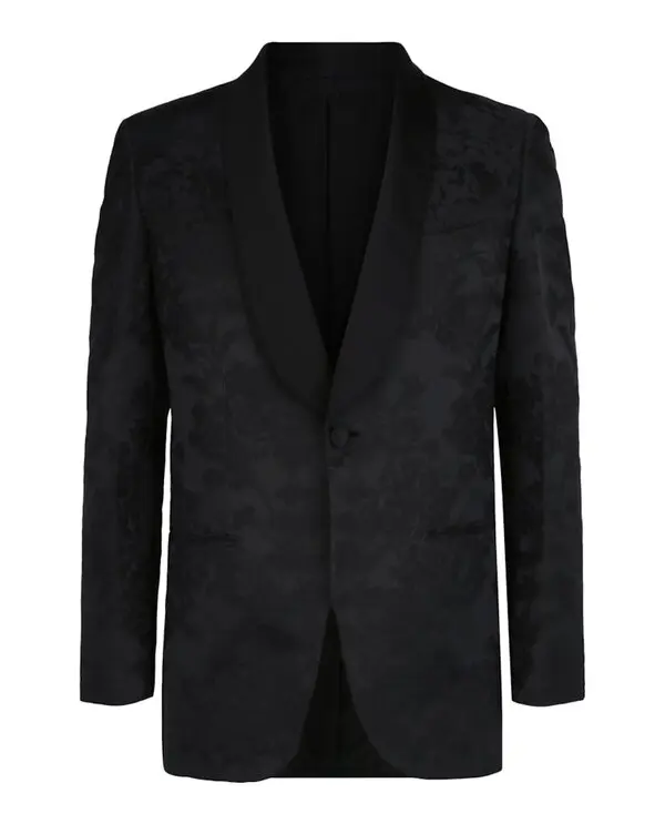 Givenchy Floral Jacquard Tuxedo Jacket - Midnight Blue
