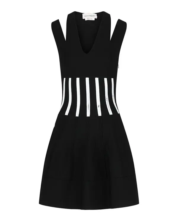 Missoni Coutout Shoulder Corset Mini Dress - Black White