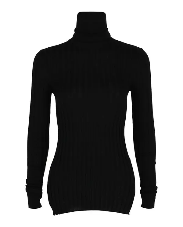 SLOWEAR Rolled Neck Longsleeve Sweater - Black
