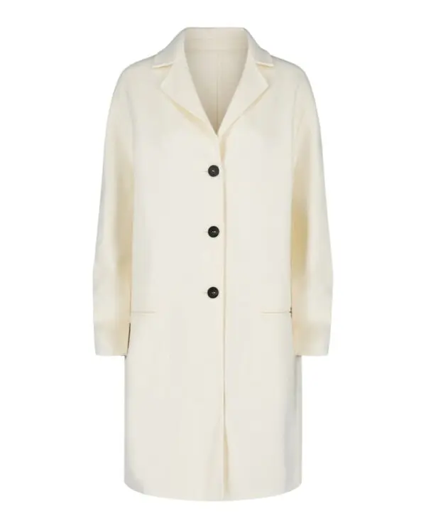 Brioni Wool-blend Lapel Coat - White