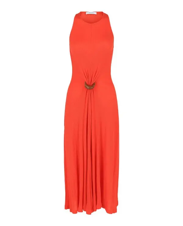 Brioni Sleeveless Ribbed Maxi Dress - Orange