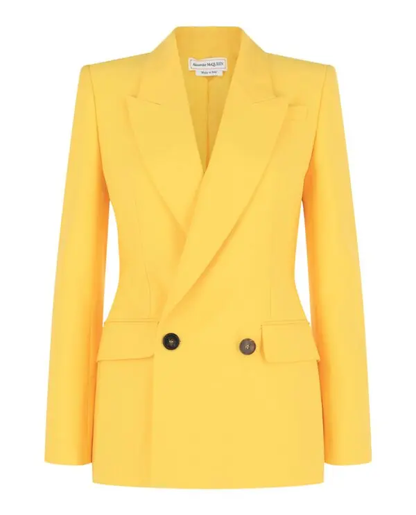 Brioni Tailored Double-breasted Blazer - Bright Yellow