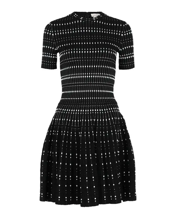 Missoni Stitch Dot Fit & Flare Dress - Black White