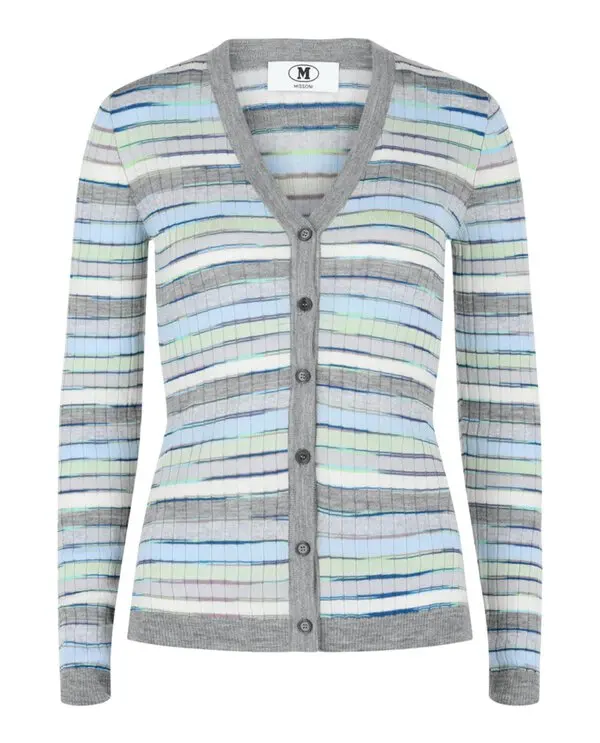 Givenchy Fitted Striped Cardigan - Light Blue Grey