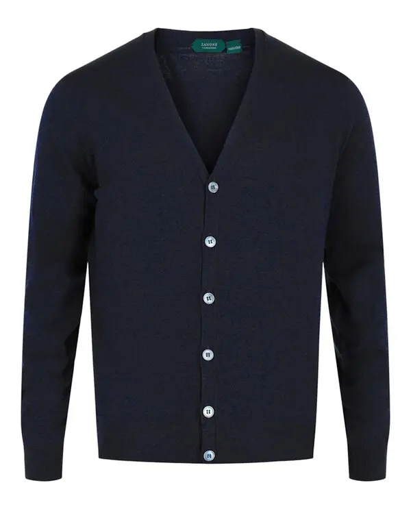 SLOWEAR Zanone Slim Fit Cardigan - Dark Blue