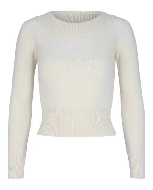 SLOWEAR Off The Shoulder Cashmere Blend Sweater - Ivory