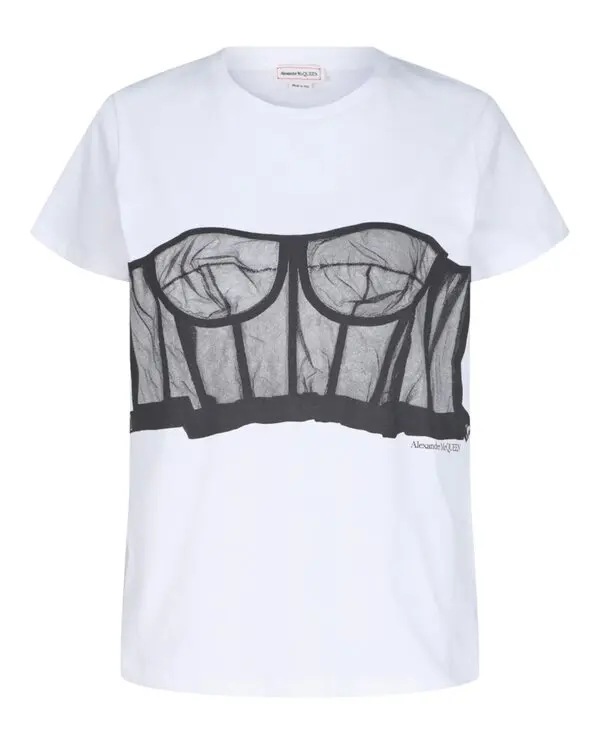 Brioni Lace Corset T-shirt - White Black