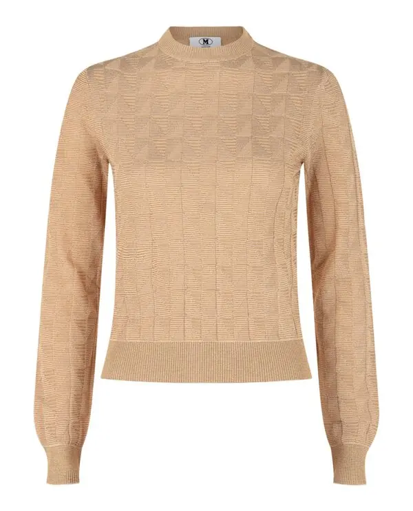SLOWEAR Patterned Lame Crewneck Sweater - Gold
