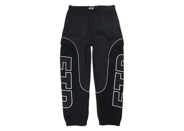 FTP Mesh Piping Logo Sweatpant - Black