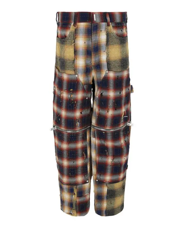 Alexander McQueen Patchwork Plaid Wide-leg Pants - Multicolor
