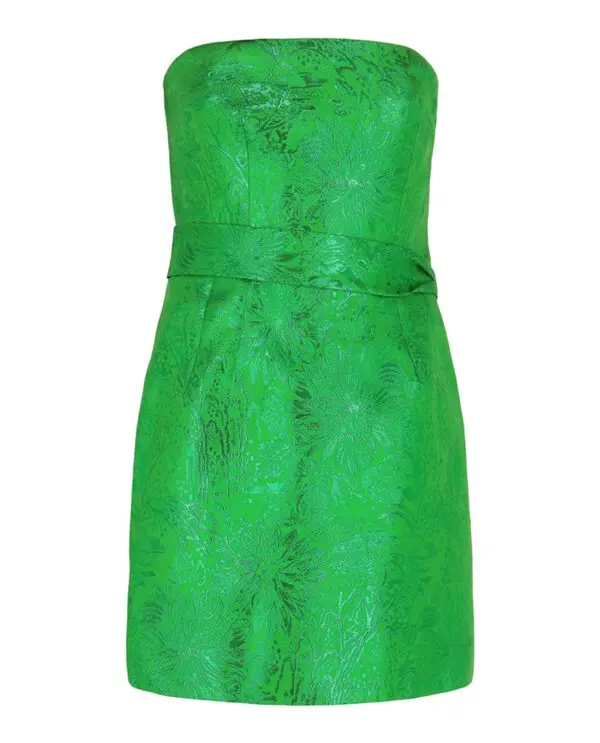 Alexander McQueen Floral Jacquard Bustier Dress - Absynthe Green