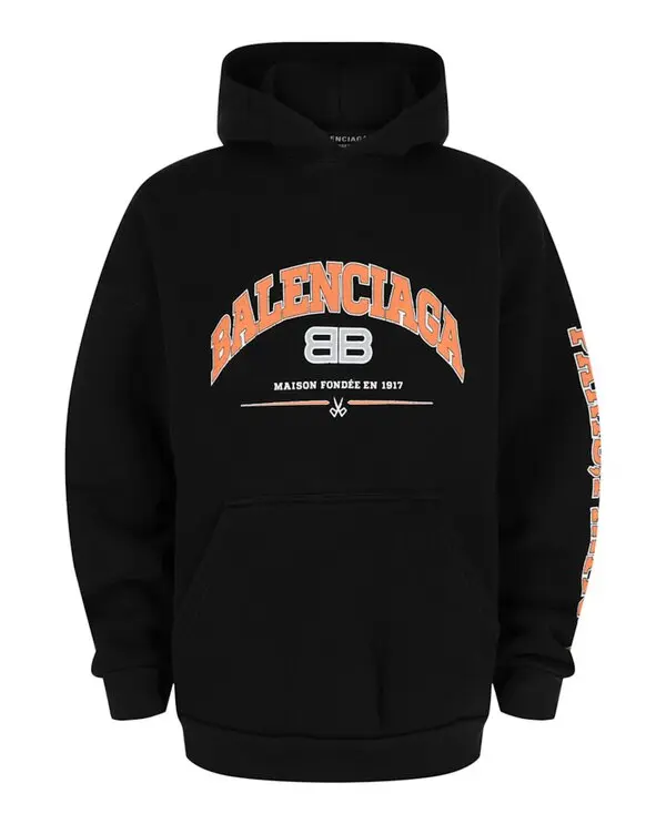 Alexander McQueen Oversized Logo Print Hoodie - Black Orange